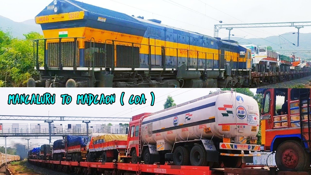 🚂🚛 RORO TRAIN | Trucks on Rail | Beauty of Single line | Konkan Railway ...