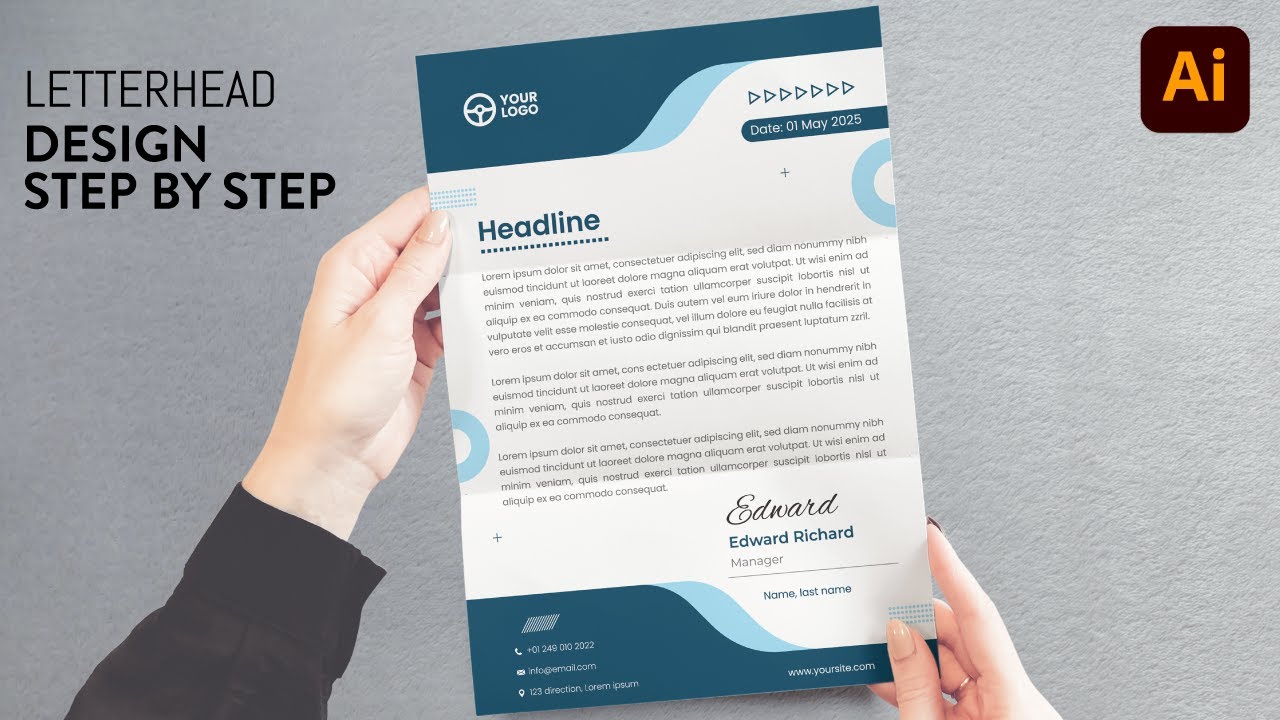Driving School Letterhead Design in Adobe Illustrator - YouTube