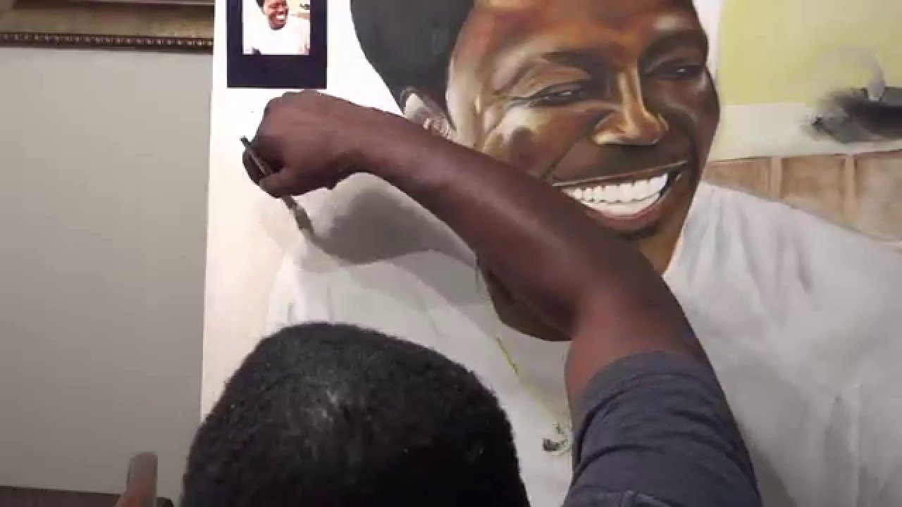 Painting Bernie Mac By Silky Blaq - YouTube