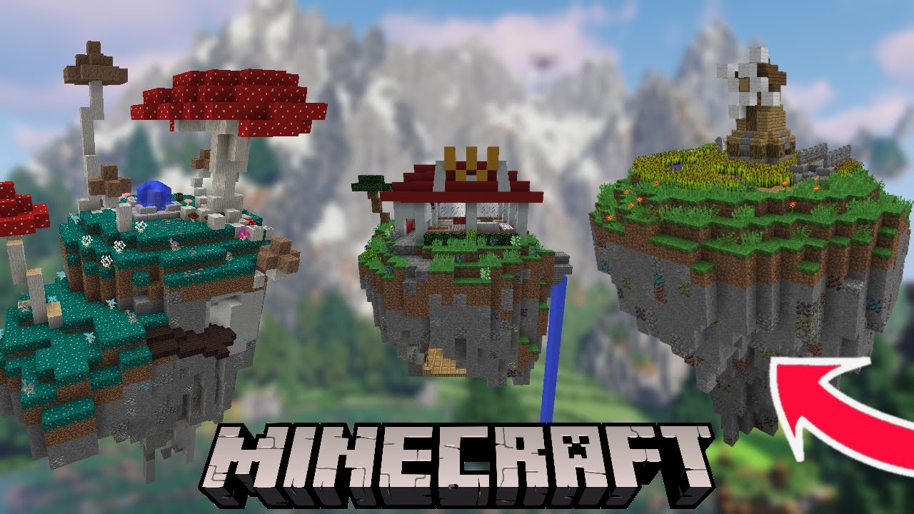 How to build a floating island in 5 MINUTES (EASY) (MINECRAFT) - YouTube