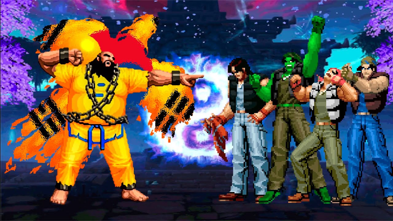 The King of Fighters (MUGEN) | Golden Fat Korean vs Ralf Jones Team ...