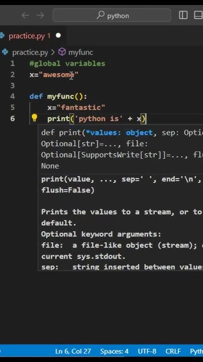 Global Variables 🗺 Python Pythonprogramming Coding Code Programming Pythoncoding Youtube 8356