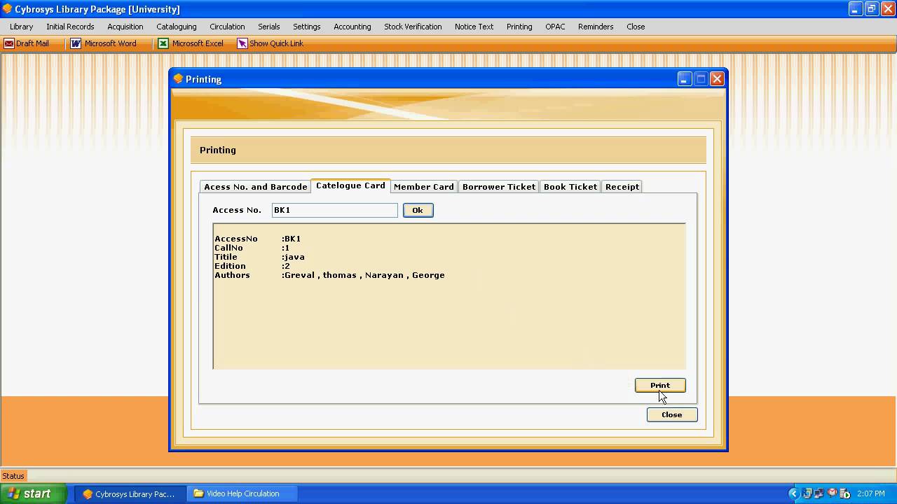 Library Package-library administartion software -Cataloge Card - YouTube