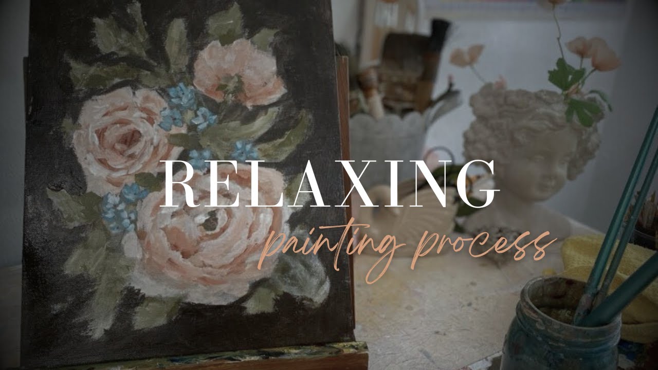 Painting Vintage Blooms | Relaxing Painting Process Video - YouTube