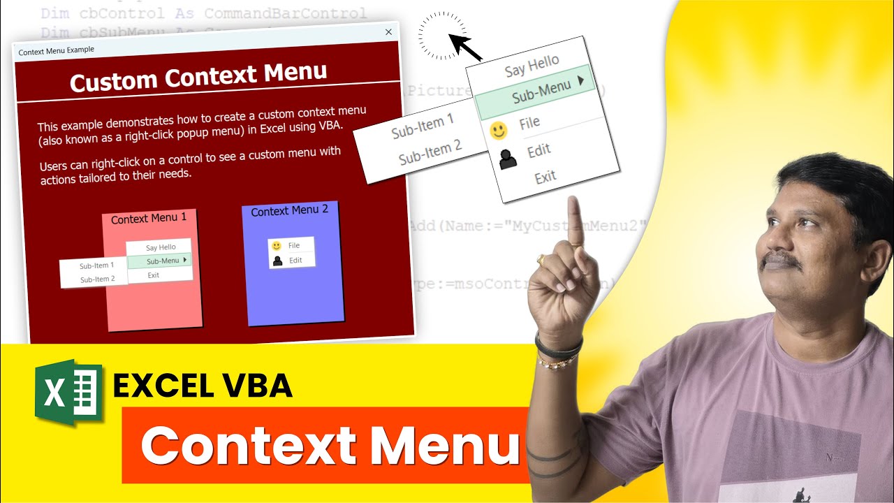 Excel Vba Create A Custom Context Menu Step By Step Tutorial Youtube 6250