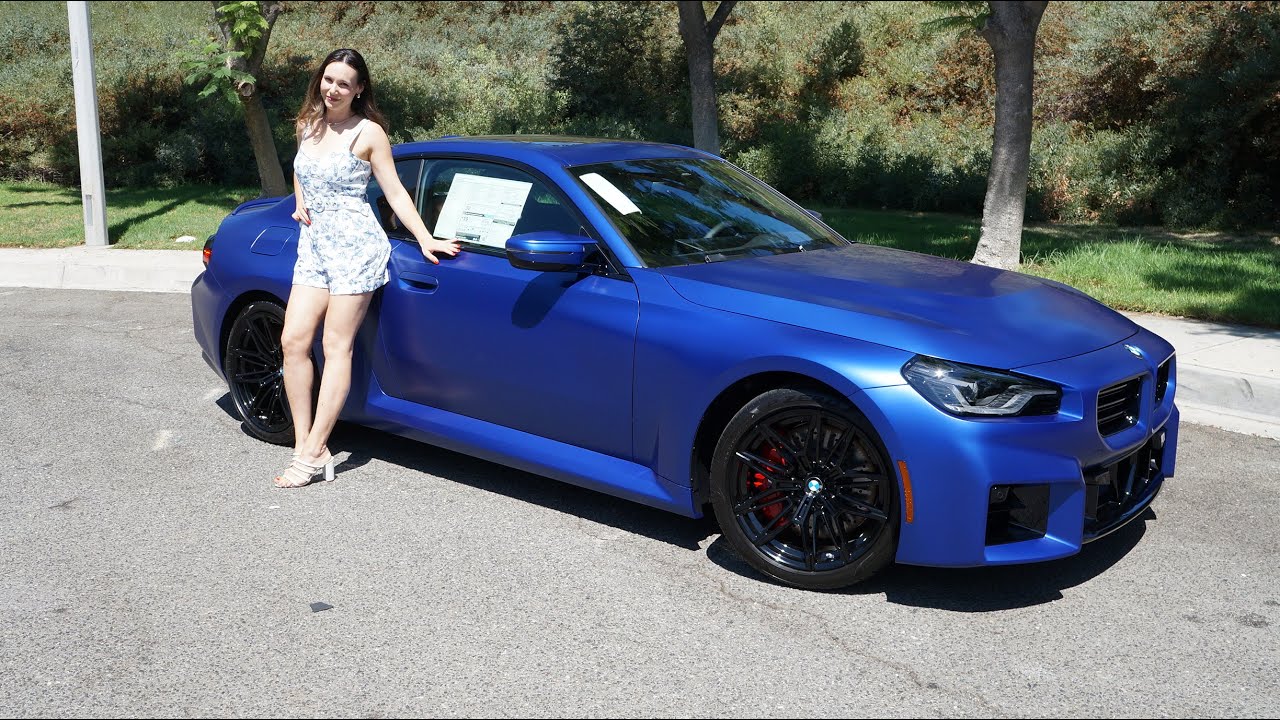 2024 BMW M2 Review 6 speed manual in Frozen Portimao Blue / Exhaust ...
