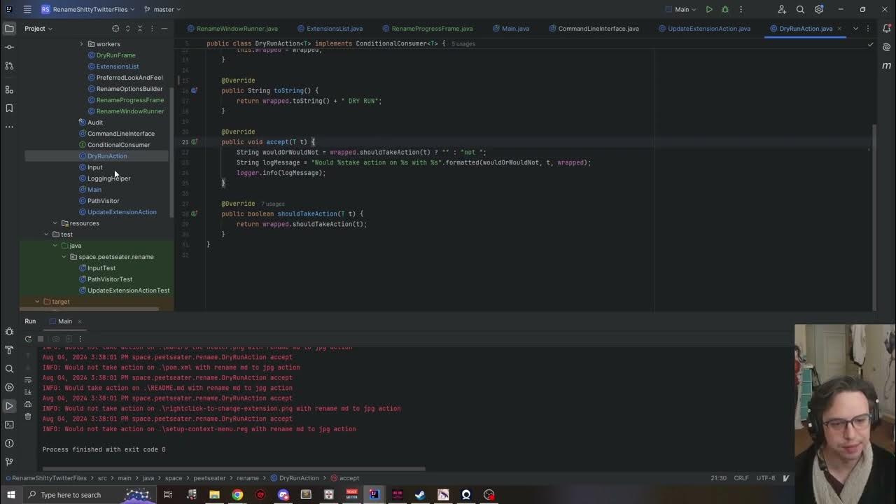 Refactoring my java extension renamer - YouTube