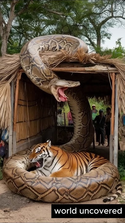 Giant Python Attacks Tiger Inside a Village House #shorts - YouTube