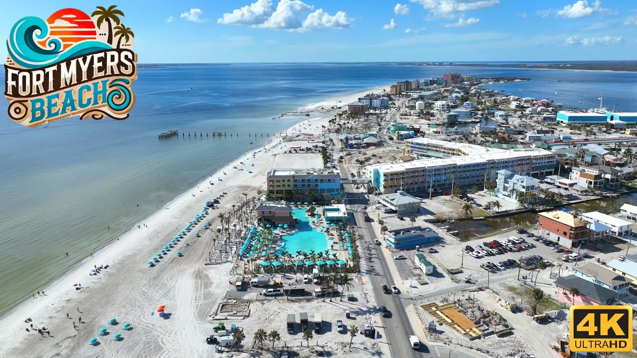 Fort Myers Beach Today Live Cam Aerial Footage 4K HD 10/24 - YouTube