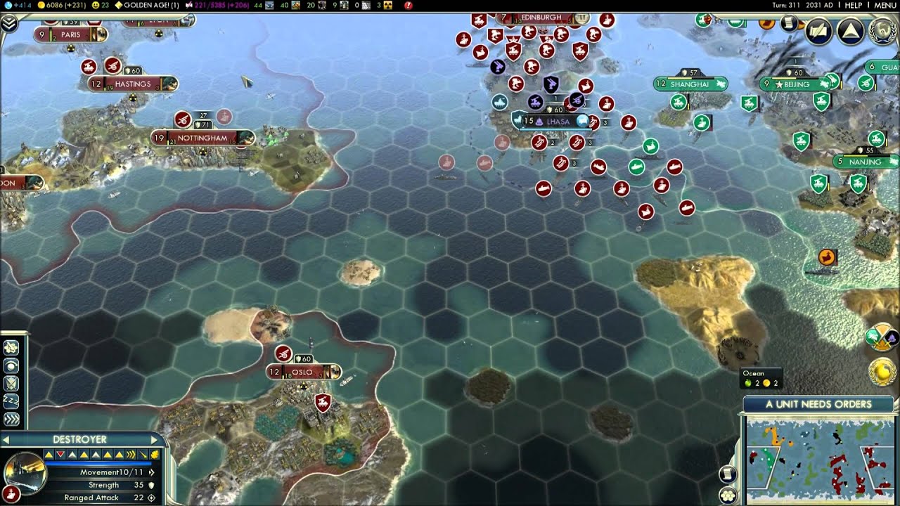 Civilization V - Episode 1, Part 1 - England vs China - YouTube