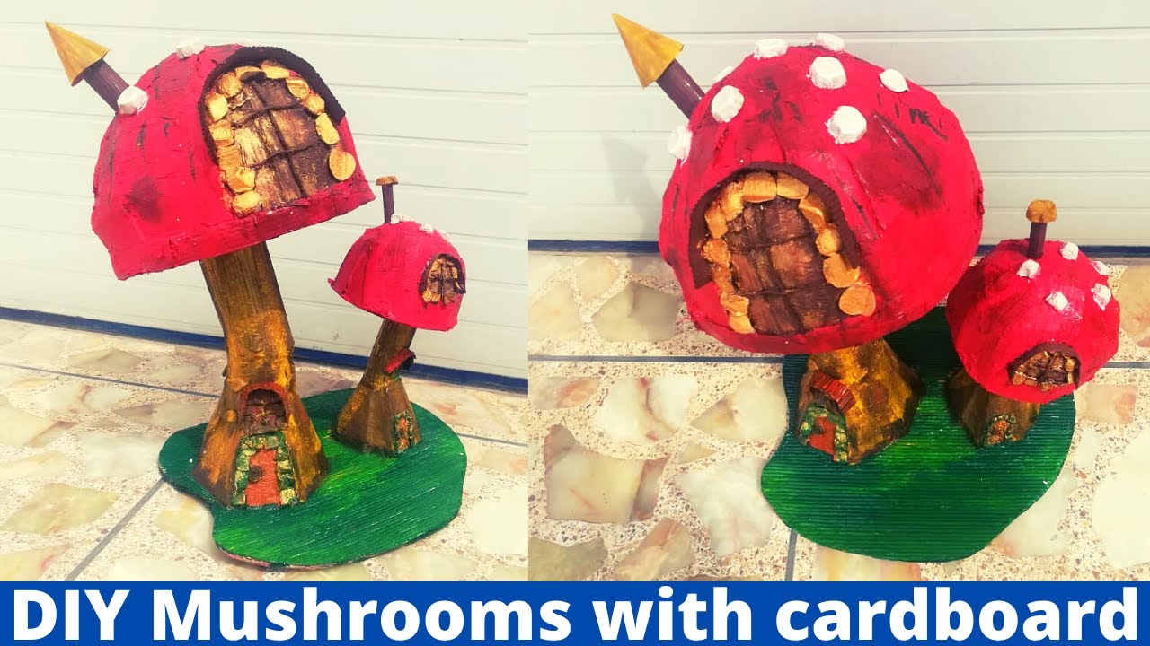 how to make mushrooms with cardboard | diy mushrooms with cardboard ...