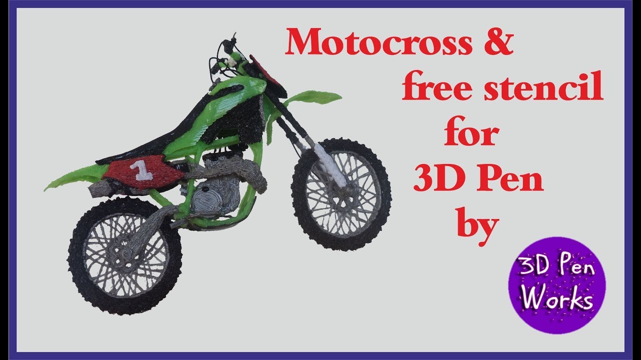 3d pen tutorial: Motocross with 3d pen & stencil | 3d筆教程 | 3d pen toys ...
