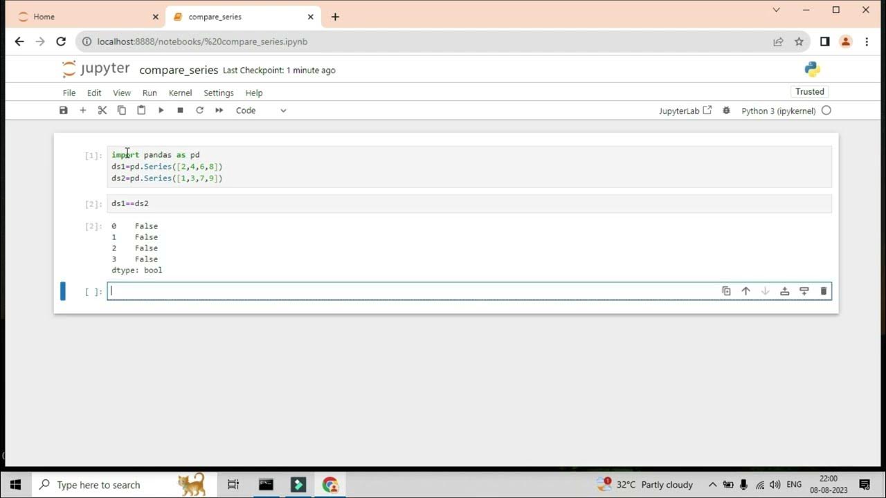 write a pandas program to compare the elements of two pandas series | pandas tutorial - YouTube
