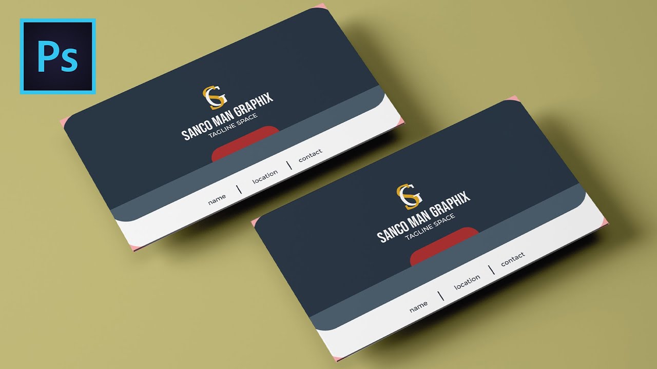 Business Card Design in Photoshop || Learn Photoshop in Twi || Visiting ...