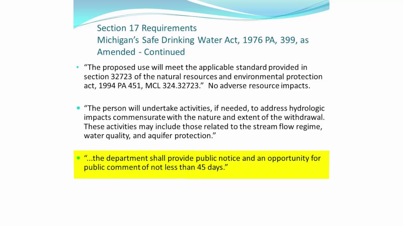 Section 17 Permit Application Review - Nestlé Waters North America ...