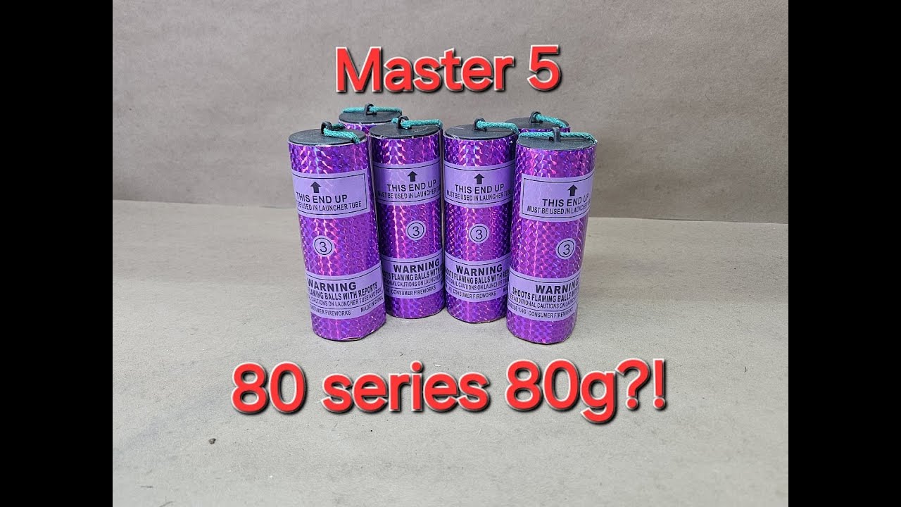 What's inside a Master 5 series 80 5" canister shell firework? - YouTube