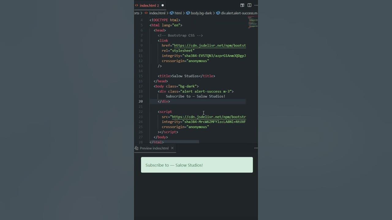 Alert using Bootstrap 5 #shorts #coding - YouTube