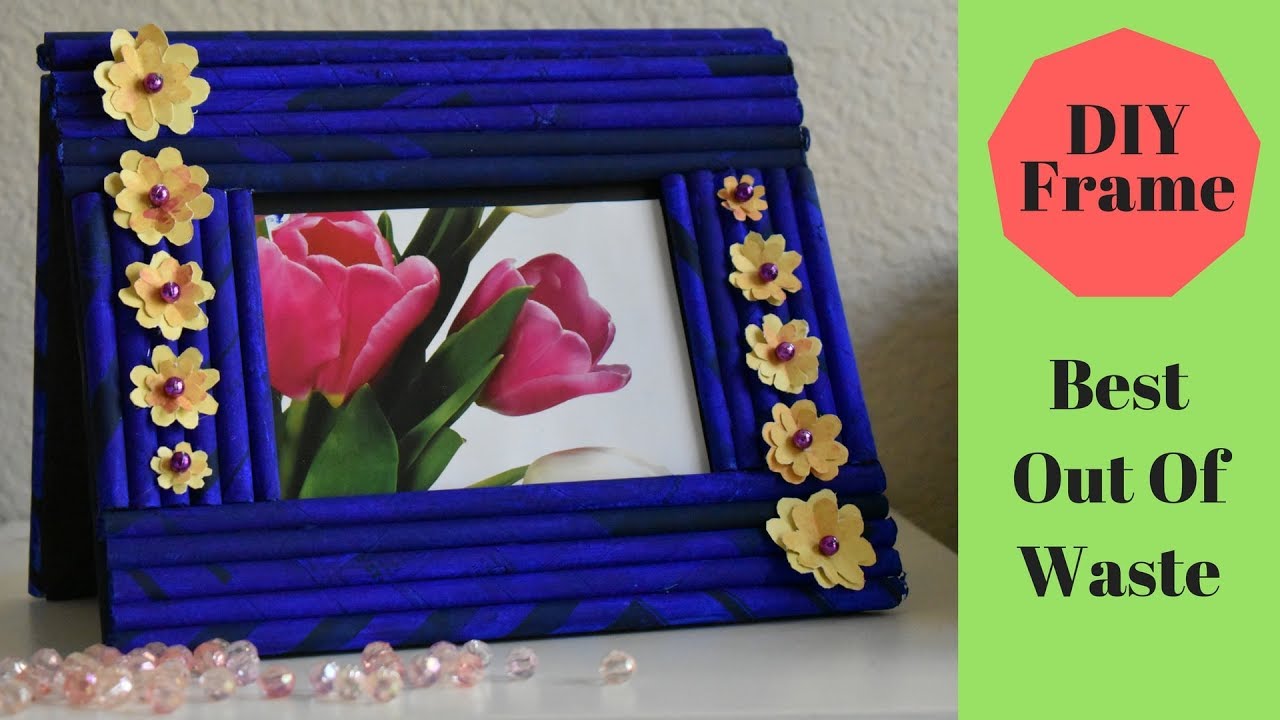 DIY | Easy Side table Photo-Frame using paper | Best out of Waste - YouTube