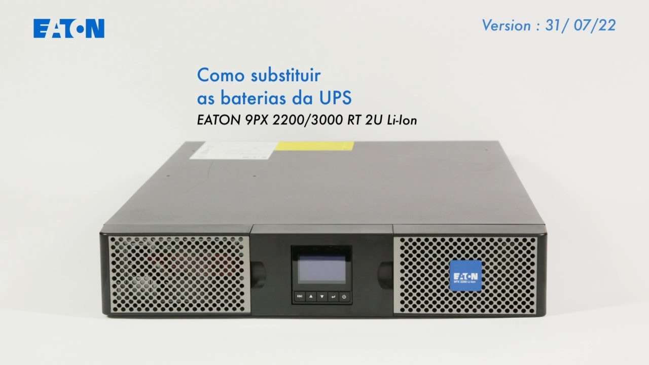 Como substituir baterias do UPS Eaton 9PX-2200-3000-RT-2U-Li-Ion - YouTube