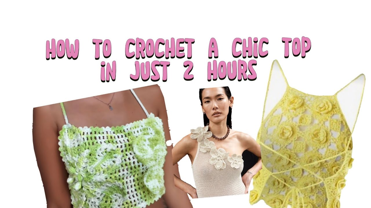 Tutorial : How to crochet a top part 1 how to crochet a flower in the ...