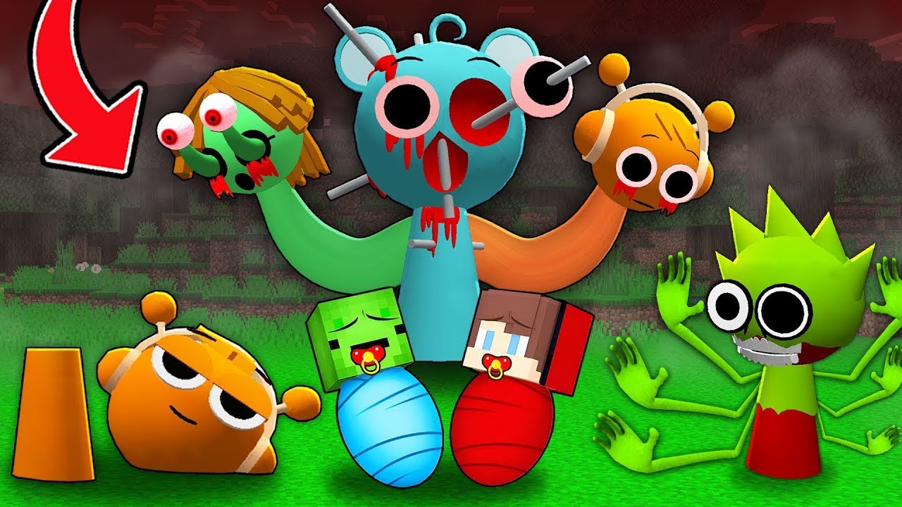 JJ and Mikey Adopted by SHIN SPRUNKI, MUTANT SPRUNKI and HYDRA SPRUNKI ...