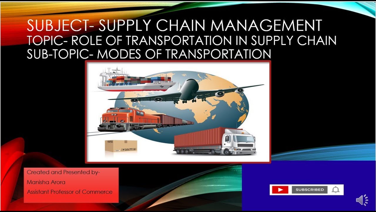 Supply Chain Management | Lecture 4 | Role of Transport in Supply Chain ...