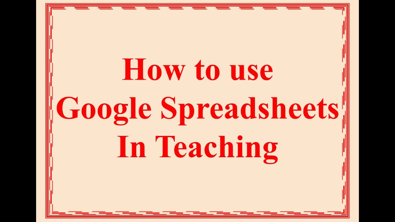 How to use google spreadsheet in Teaching || G Suite|| - YouTube