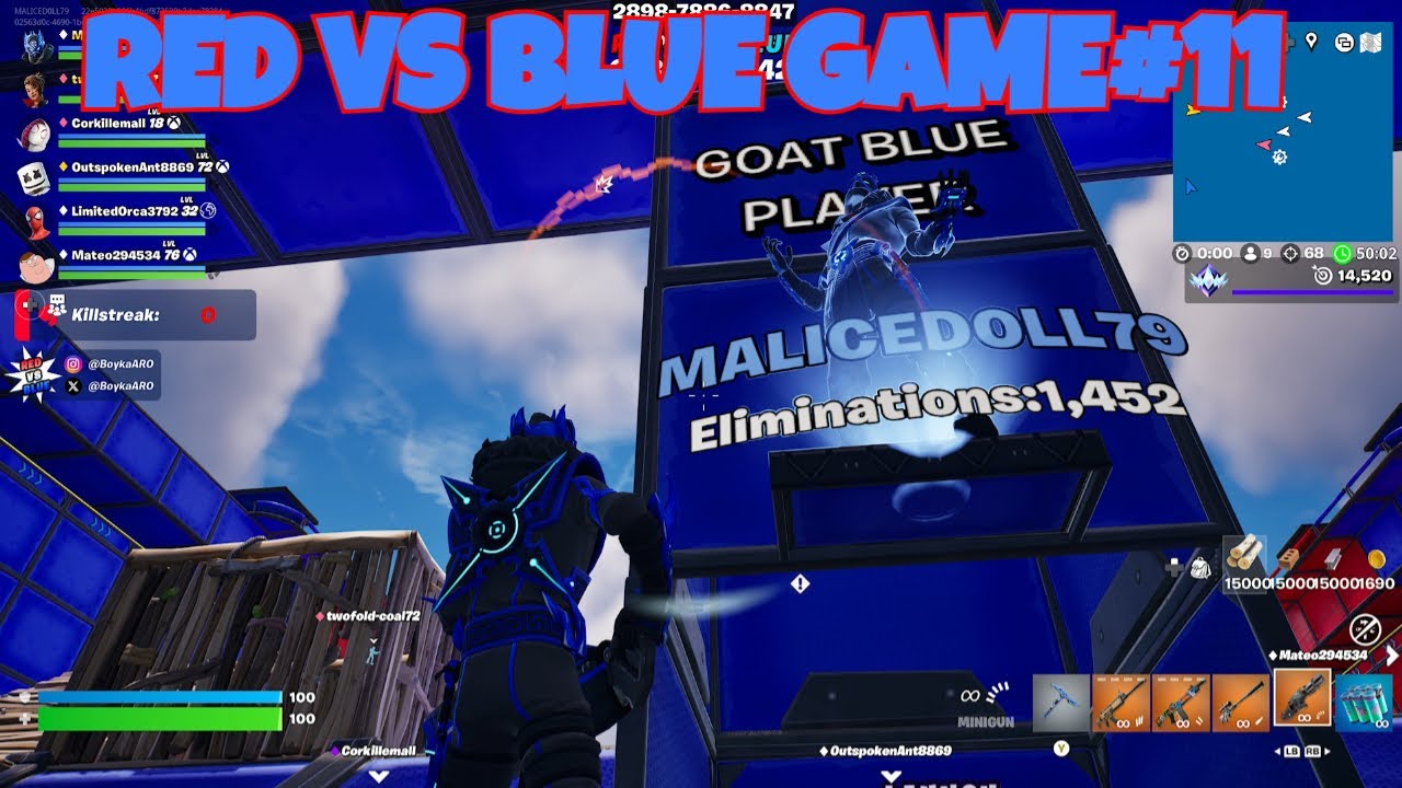 FORTNITE RED VS BLUE GAME#11(COBALT SNOWFOOT) - YouTube
