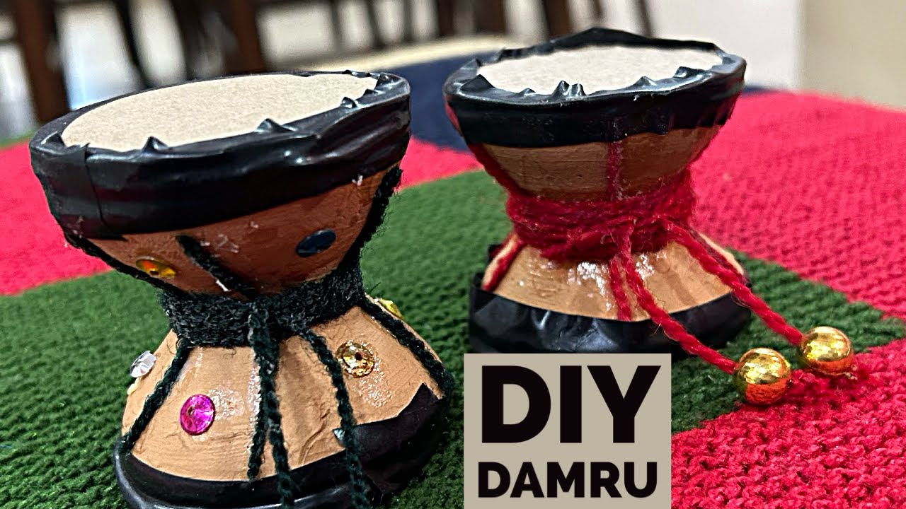DIY Musical Instruments /Damru with Diya/ How to make Damru - YouTube