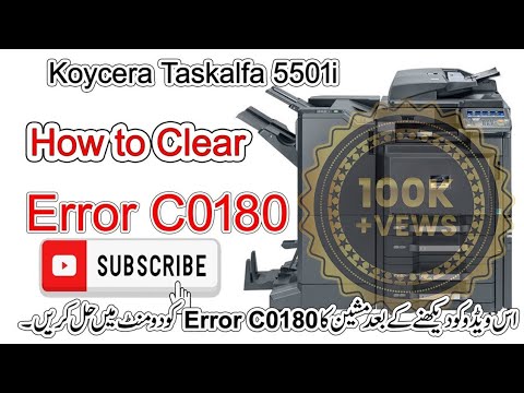 How to Clear Error C0180 Koycera Taskalfa 5501i Full video watch||Usama ...
