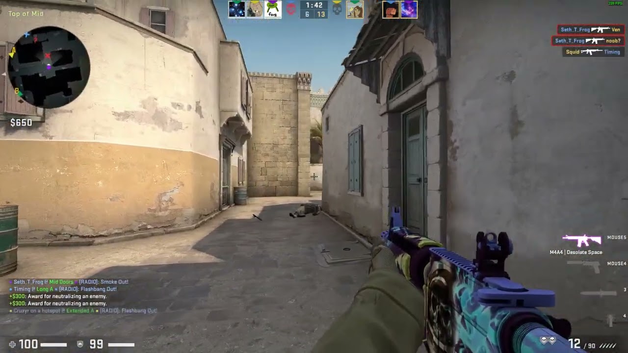 Dust 2 mid rush M4A4 4k - YouTube