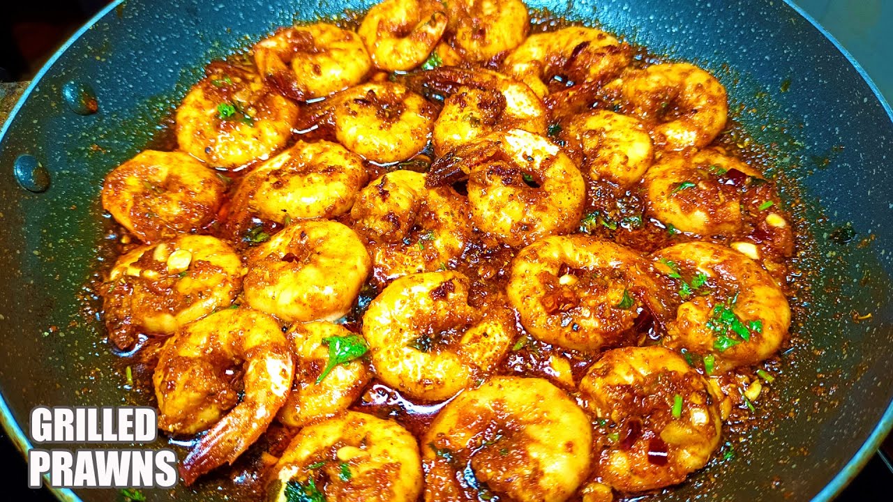 GRILLED PRAWNS RECIPE | DRY JHINGA FISH RECIPE | SUKHA PRAWN MASALA ...