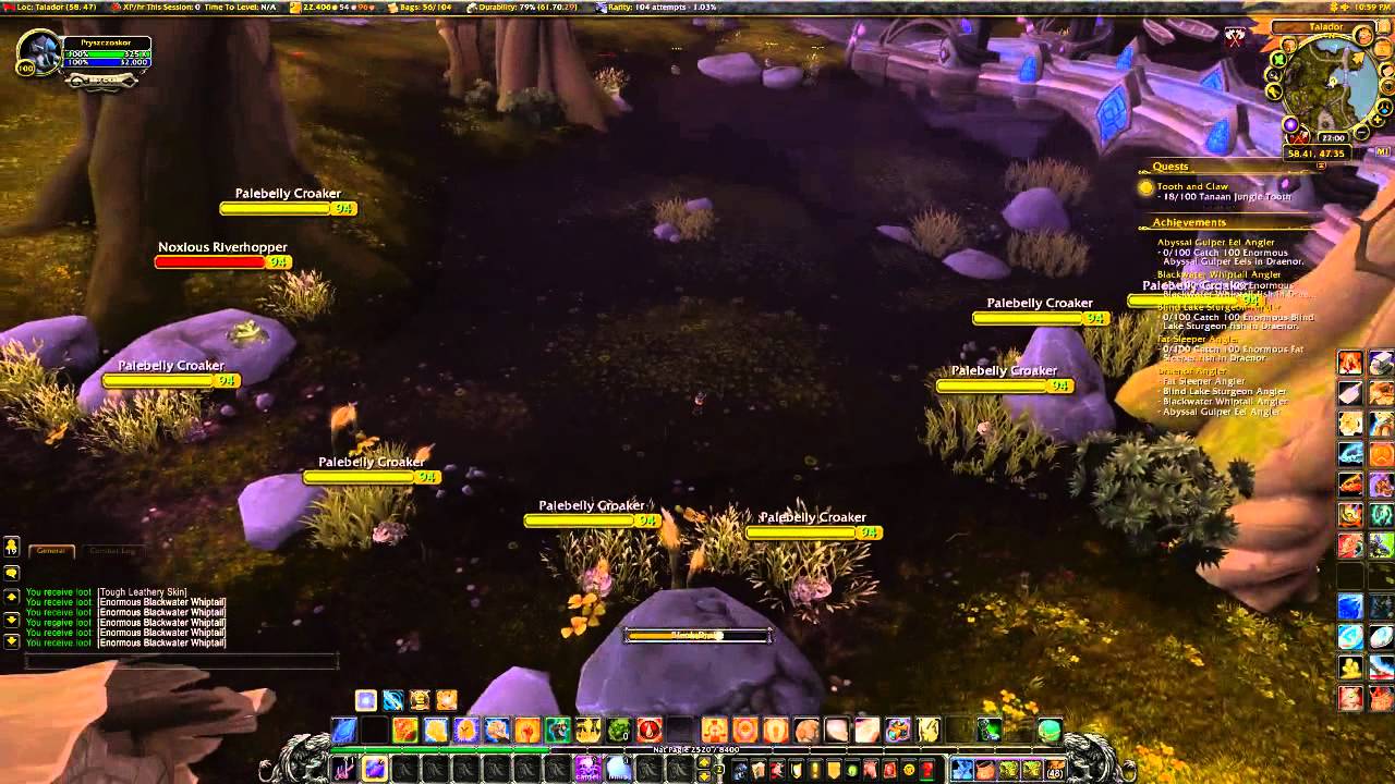 [WoW Achievement] Fishing Shack lvl3 4/7 - Blackwater Whiptail Angler ...