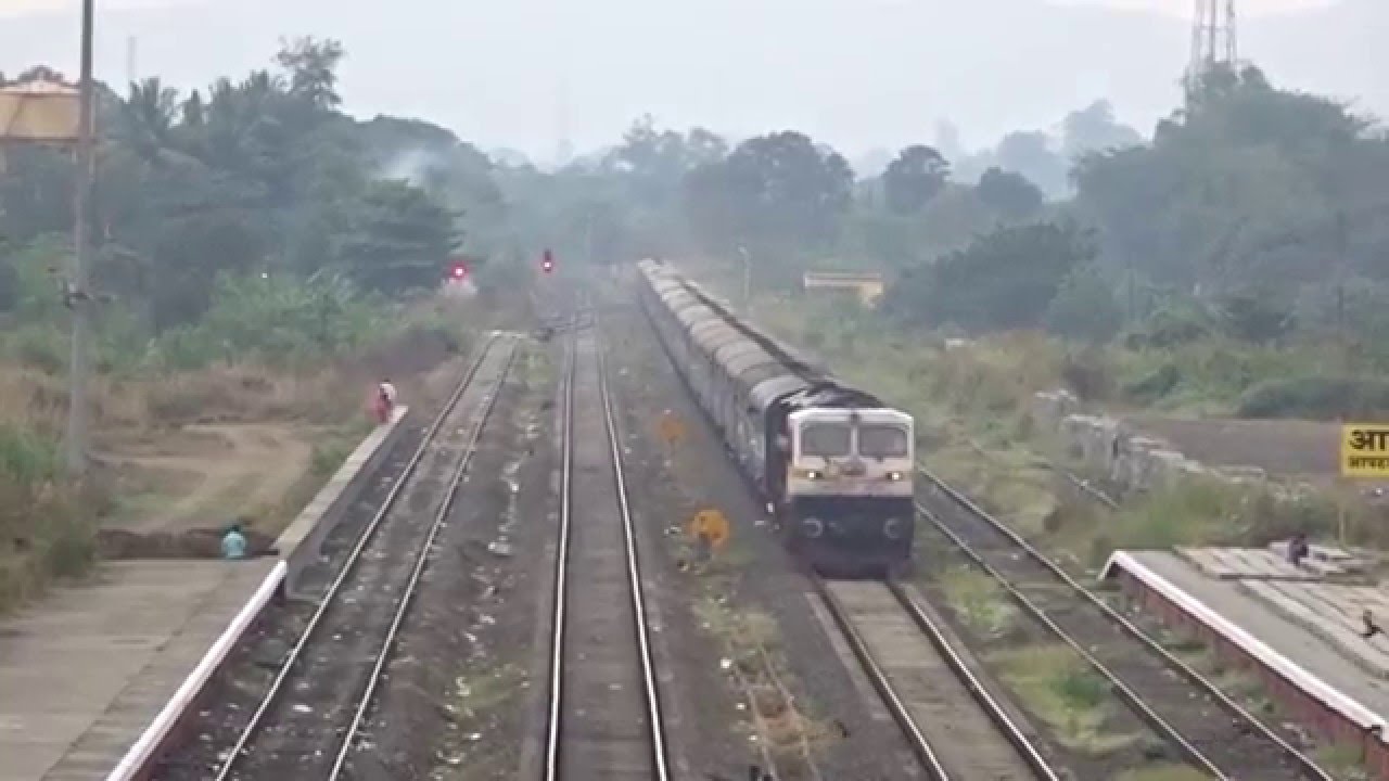 12619 Matsyagandha Express bound for Konkan railway passes Apta station ...