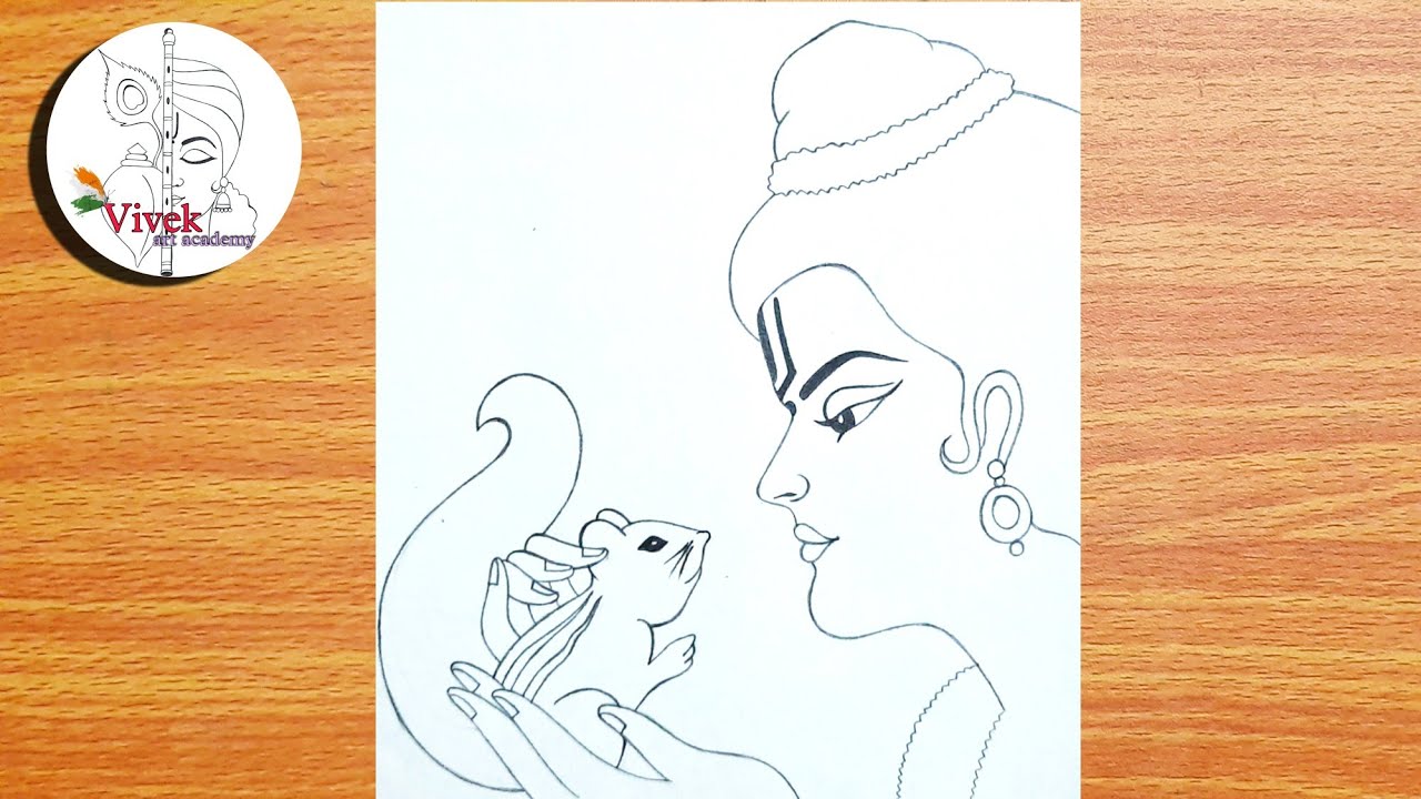 Easy Drawing of Lord Shree Ram with Squirrel | Lord Rama Drawing Step ...