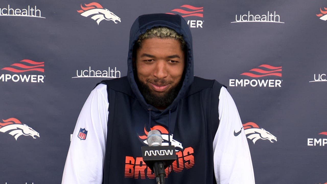 Denver Broncos WR Tim Patrick SPEAKS TO THE MEDIA Following Day 9 of ...