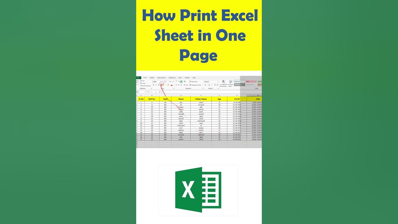 How To Print Excel Sheet At One Page Microsoft Excel - YouTube