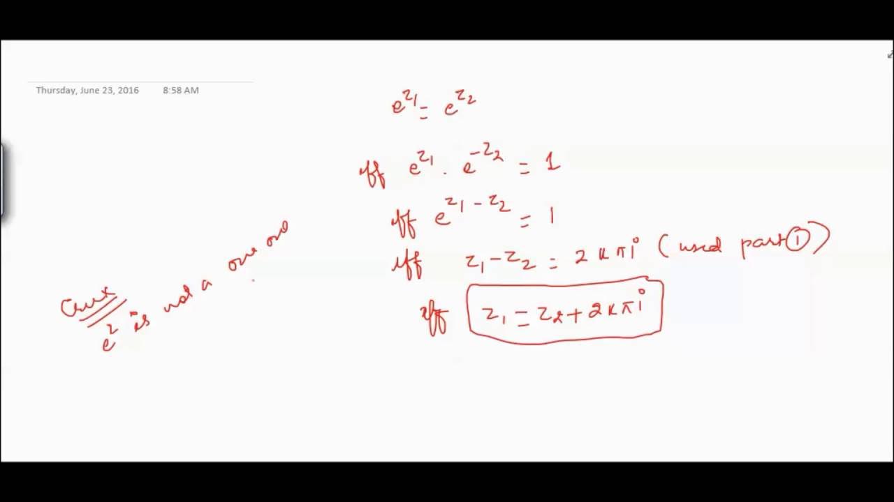 #Mathsforall Lecture 26: Complex Analysis (Exponential function.) - YouTube