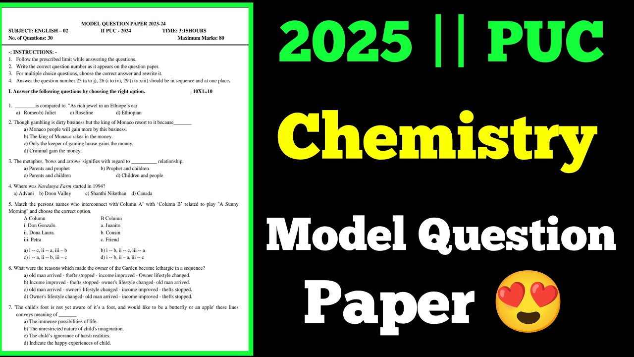 2nd Puc 2025 Chemistry Model Question Paper | Knowledge With Madhu ...
