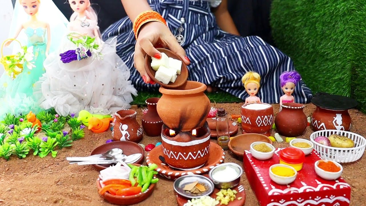 #minikitchen #miniature cooking # miniature matka paneer and paratha ...