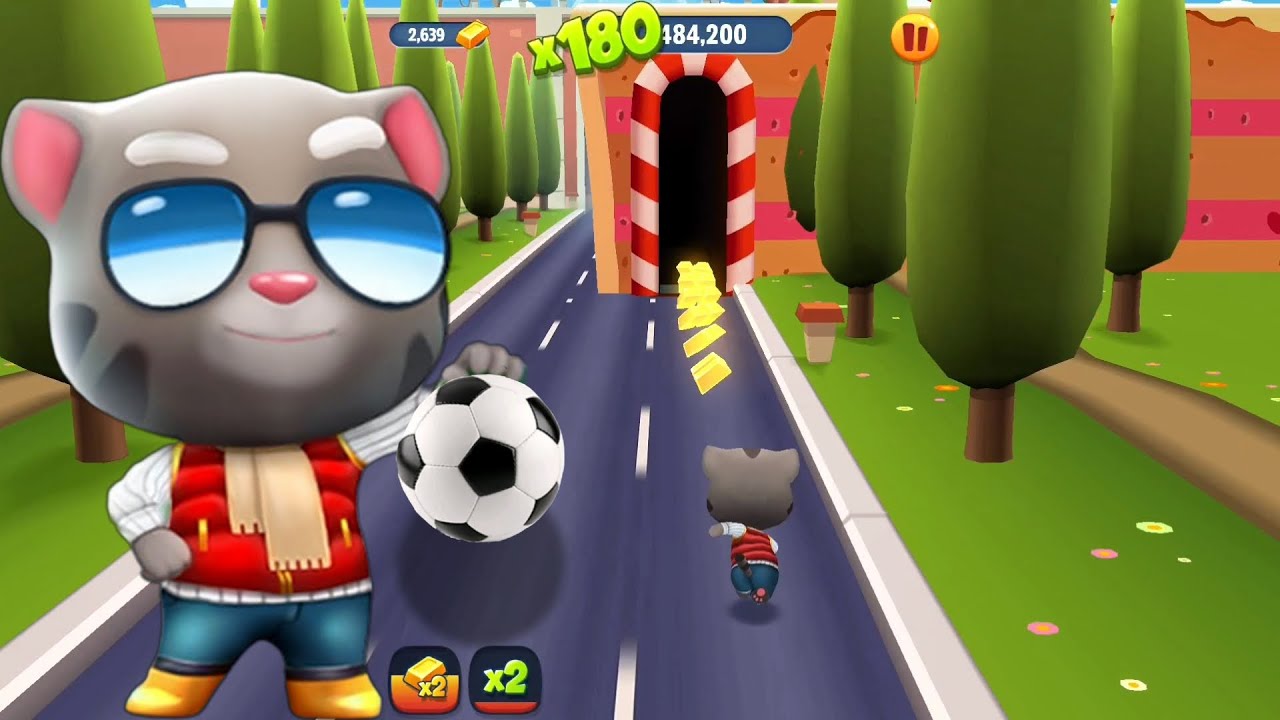 Talking Tom Gold Run {} Frozen Tom Fights Bear Boss And Plays Ball In ...