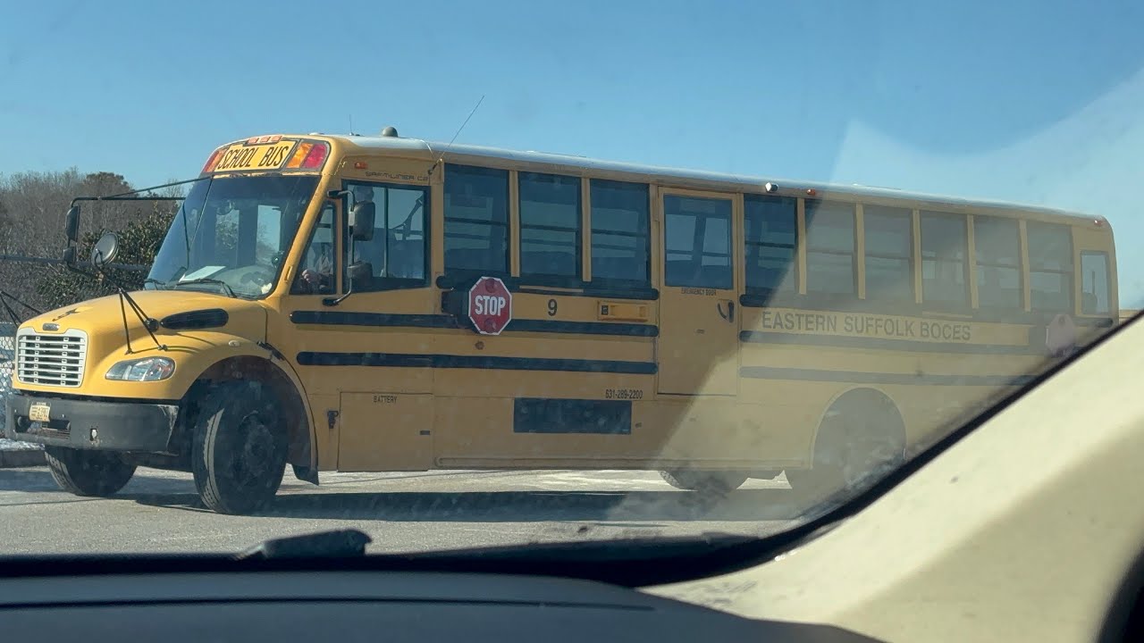 Eastern Suffolk BOCES 2009 Thomas C2 School Bus 9 Stopping and Leaving ...