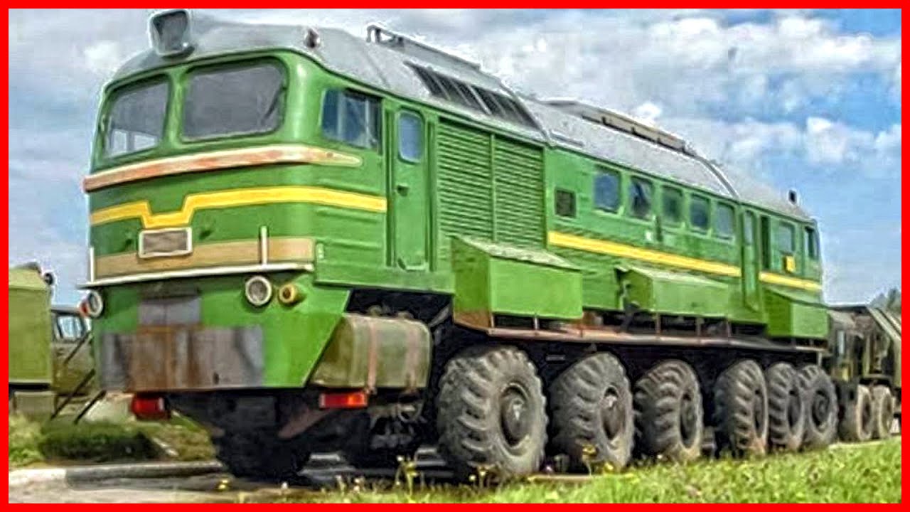 Most Amazing Train on Giant Wheels. Diesel Locomotive on Wheels. Diesel ...