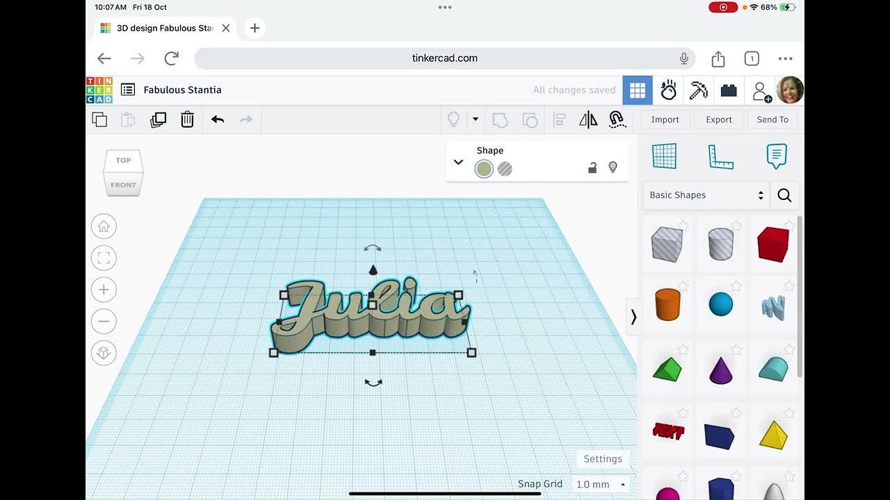 Name Tag with Custom Font in Tinkercad - YouTube