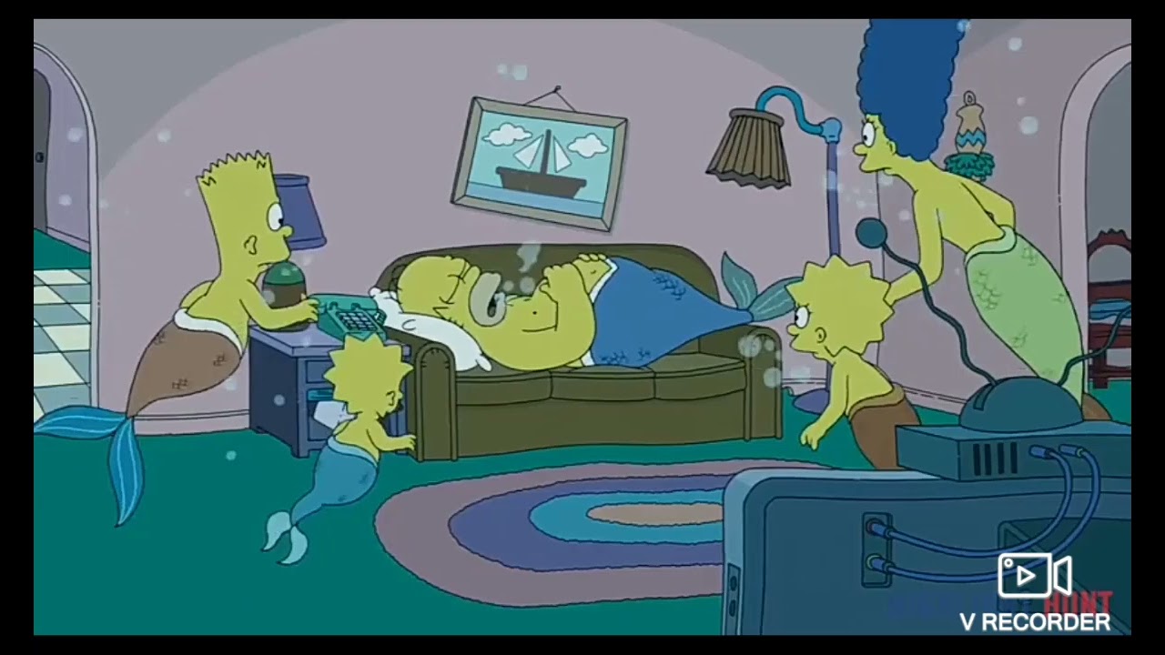 The Simpsons are Mermaids in a Couch Gag - YouTube