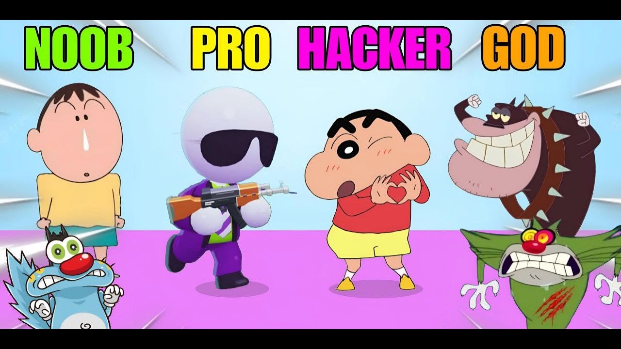 NOOB VS PRO VS HACKER VS GOD | In Agent J | With Oggy and jack ...