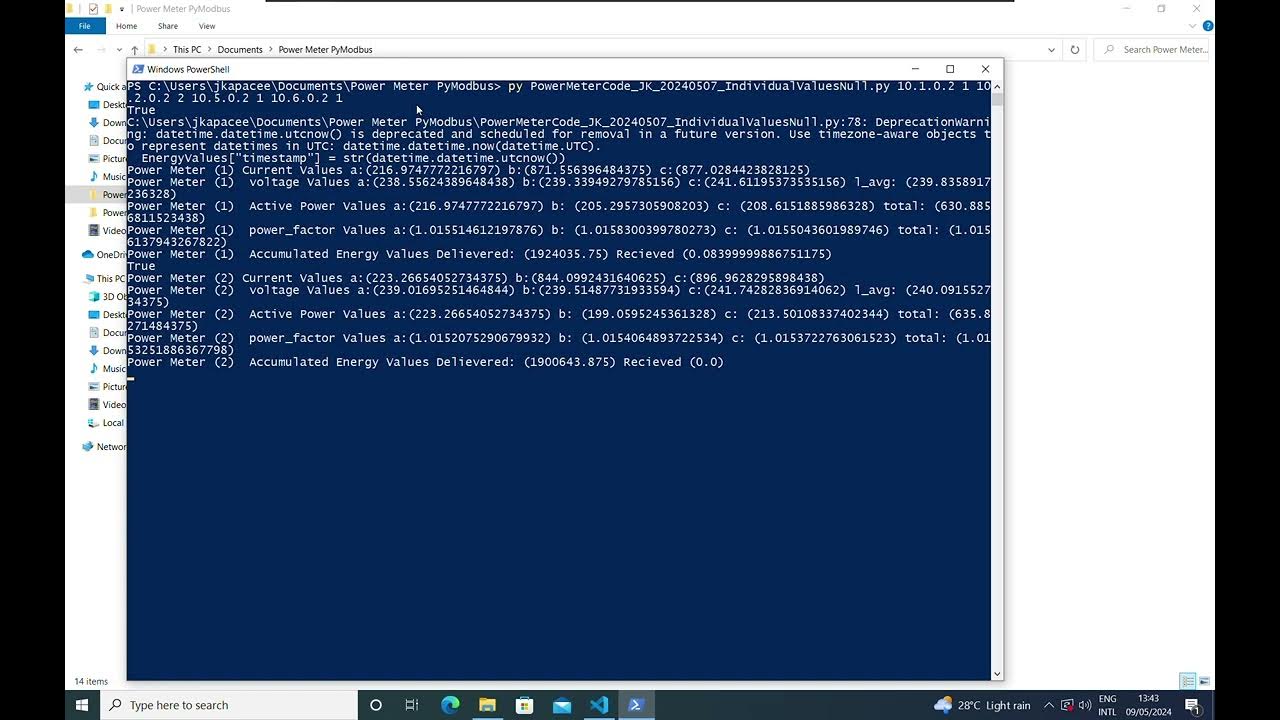 Python Pymodbus Power Reading - YouTube