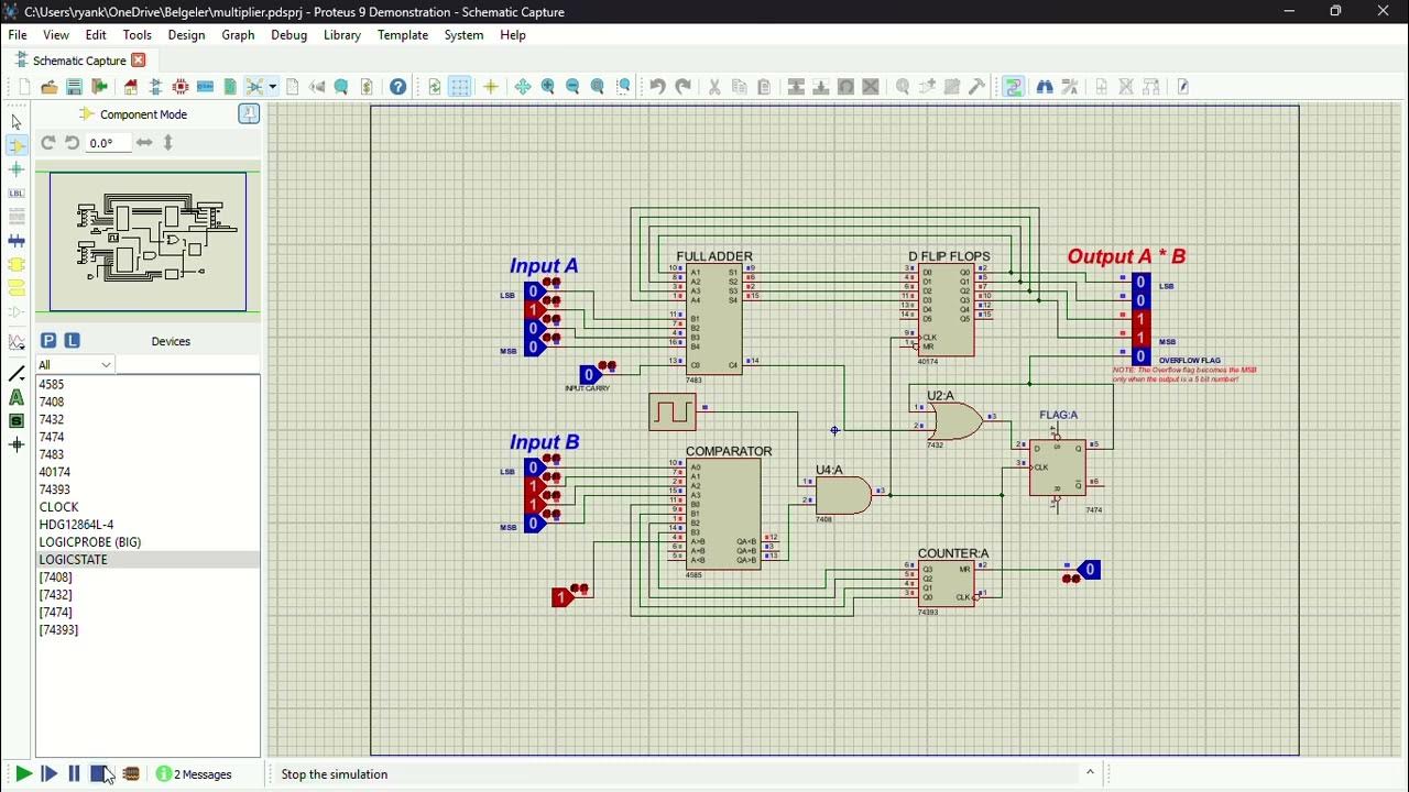 4 Bit Multiplier Circuit Design and Simulation using Proteus - YouTube