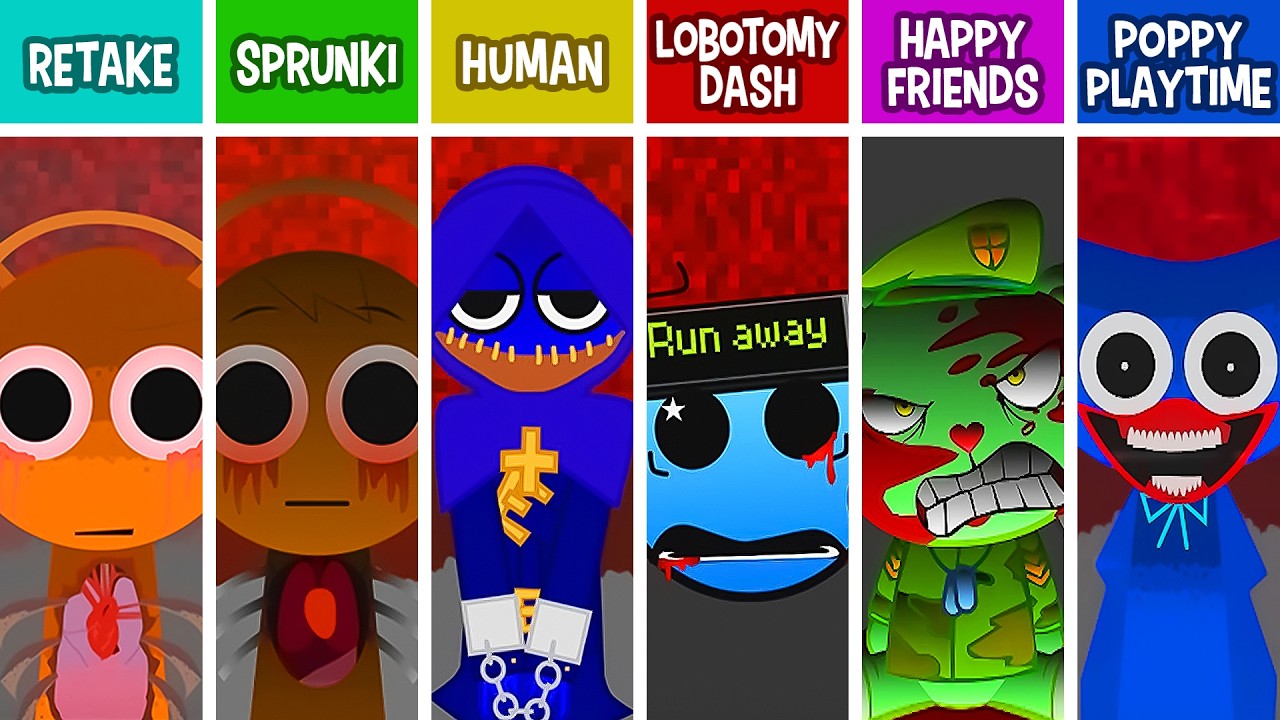 Incredibox Sprunki Retake but Human Vs Lobotomy Dash Vs Others | Normal ...