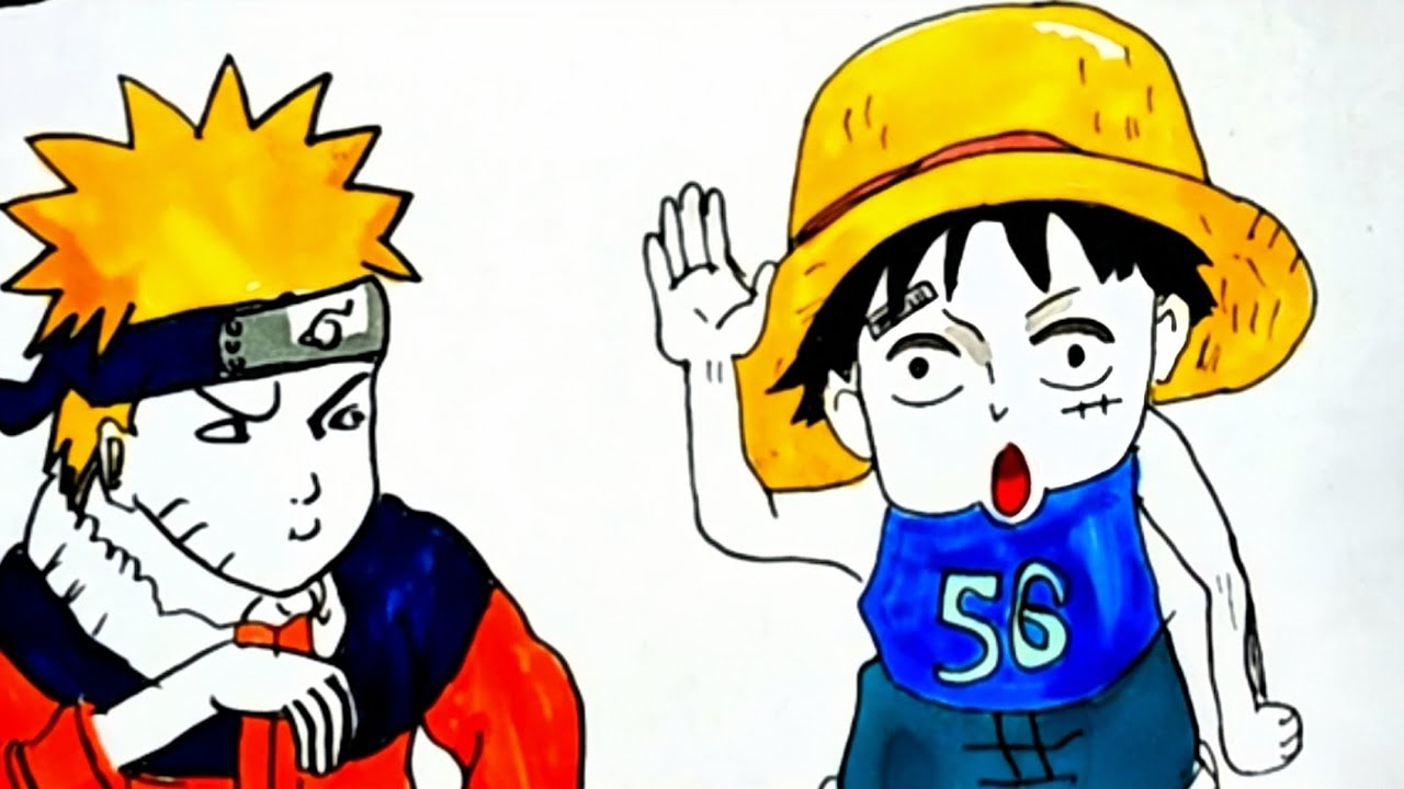 Drawing of little Luffy extending his arms in greeting - YouTube